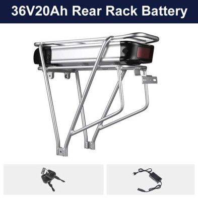 Rear rack Lithium-ion battery for electric bike shipped from France Colour 36V20Ah Rear Rack